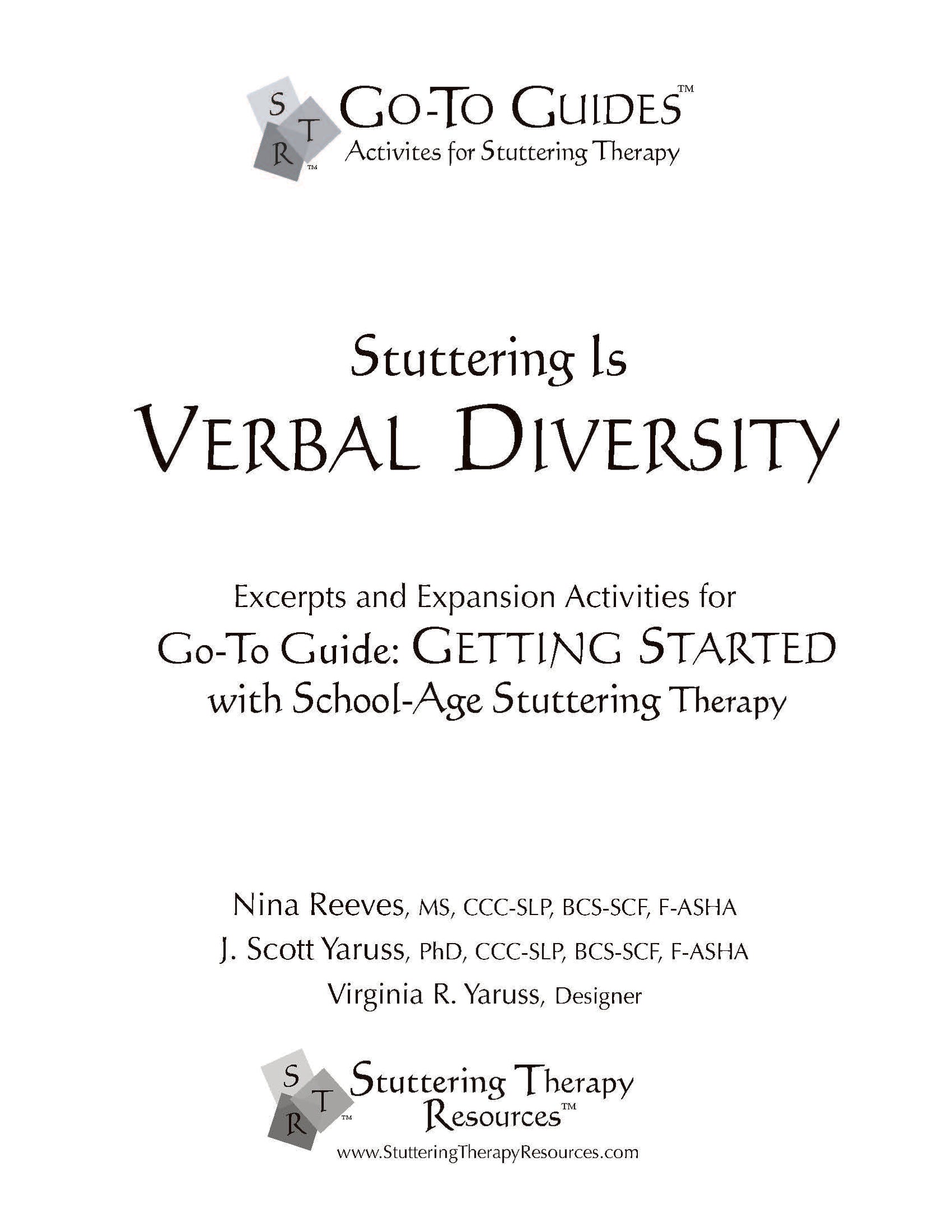 Stuttering Therapy Guides and Other Books – Stuttering Therapy Resources