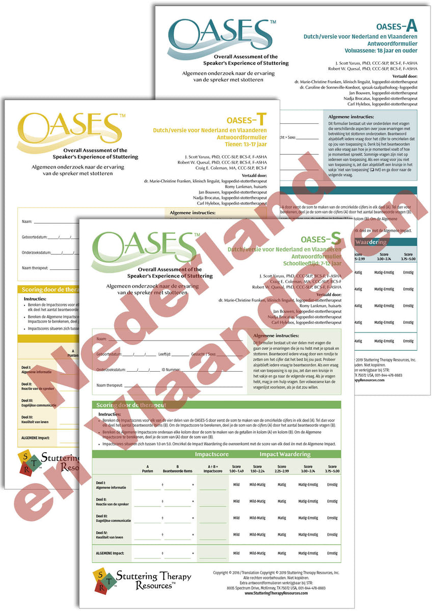 Overall Assessment of the Speaker's Experience of Stuttering (OASES ...
