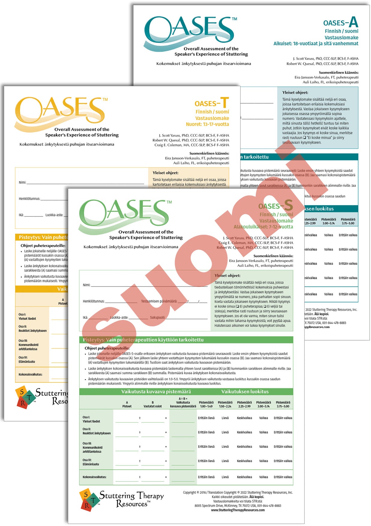 Overall Assessment of the Speaker's Experience of Stuttering (OASES ...