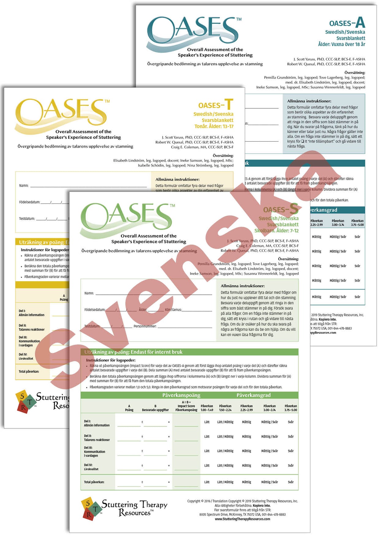 Overall Assessment of the Speaker's Experience of Stuttering (OASES ...