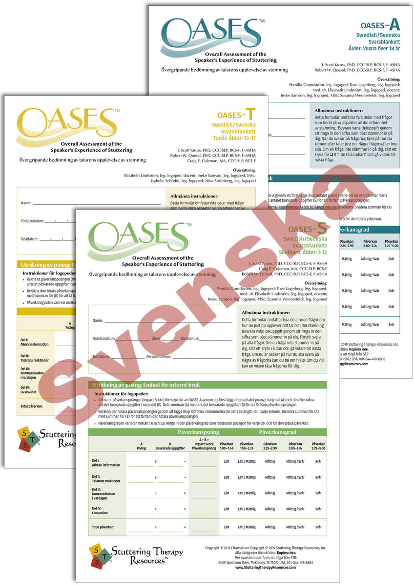 Overall Assessment of the Speaker's Experience of Stuttering (OASES)Wo ...