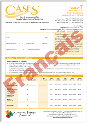 OASES French / Français (Print-Your-Own) – Stuttering Therapy Resources