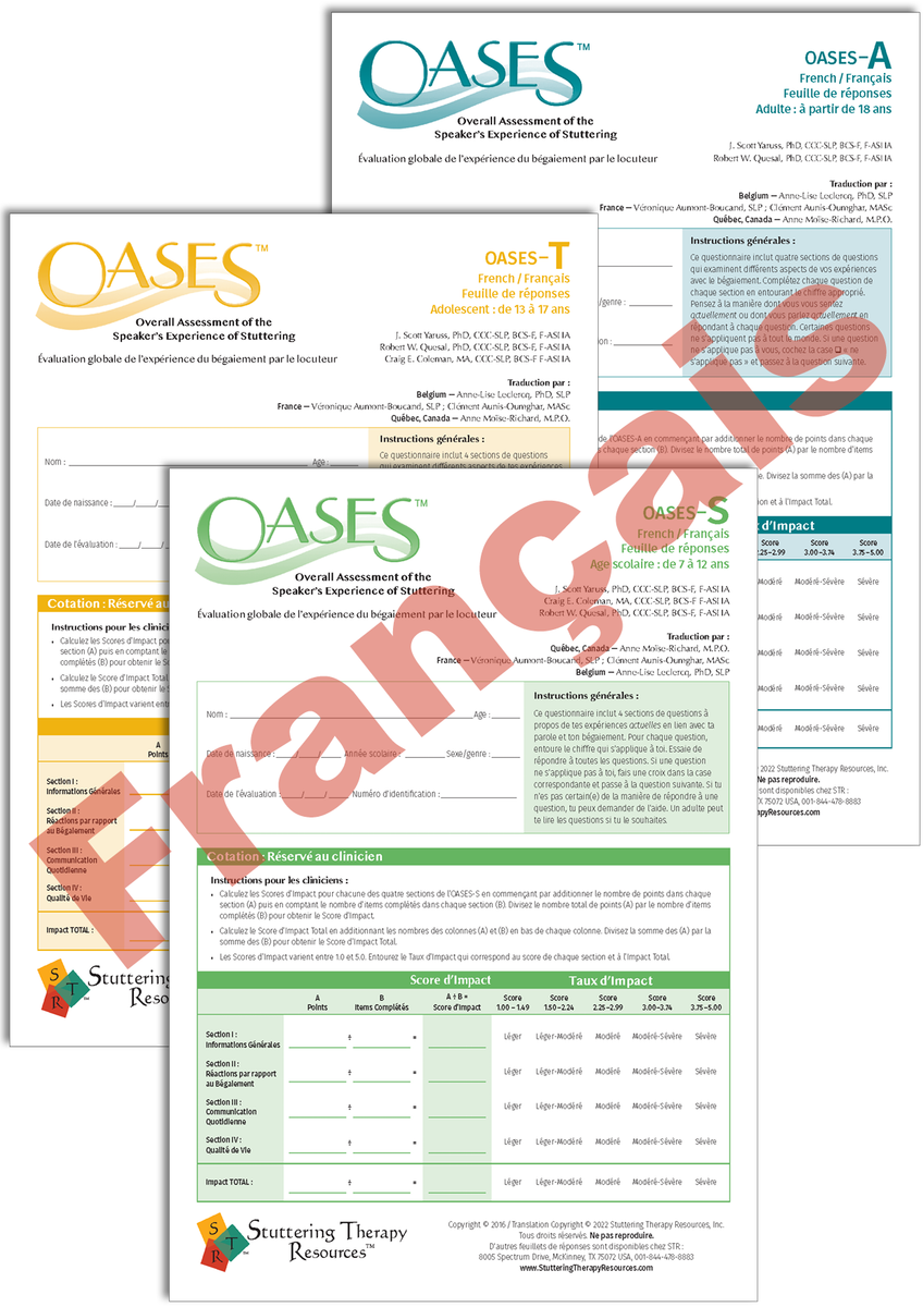 Overall Assessment of the Speaker's Experience of Stuttering (OASES ...